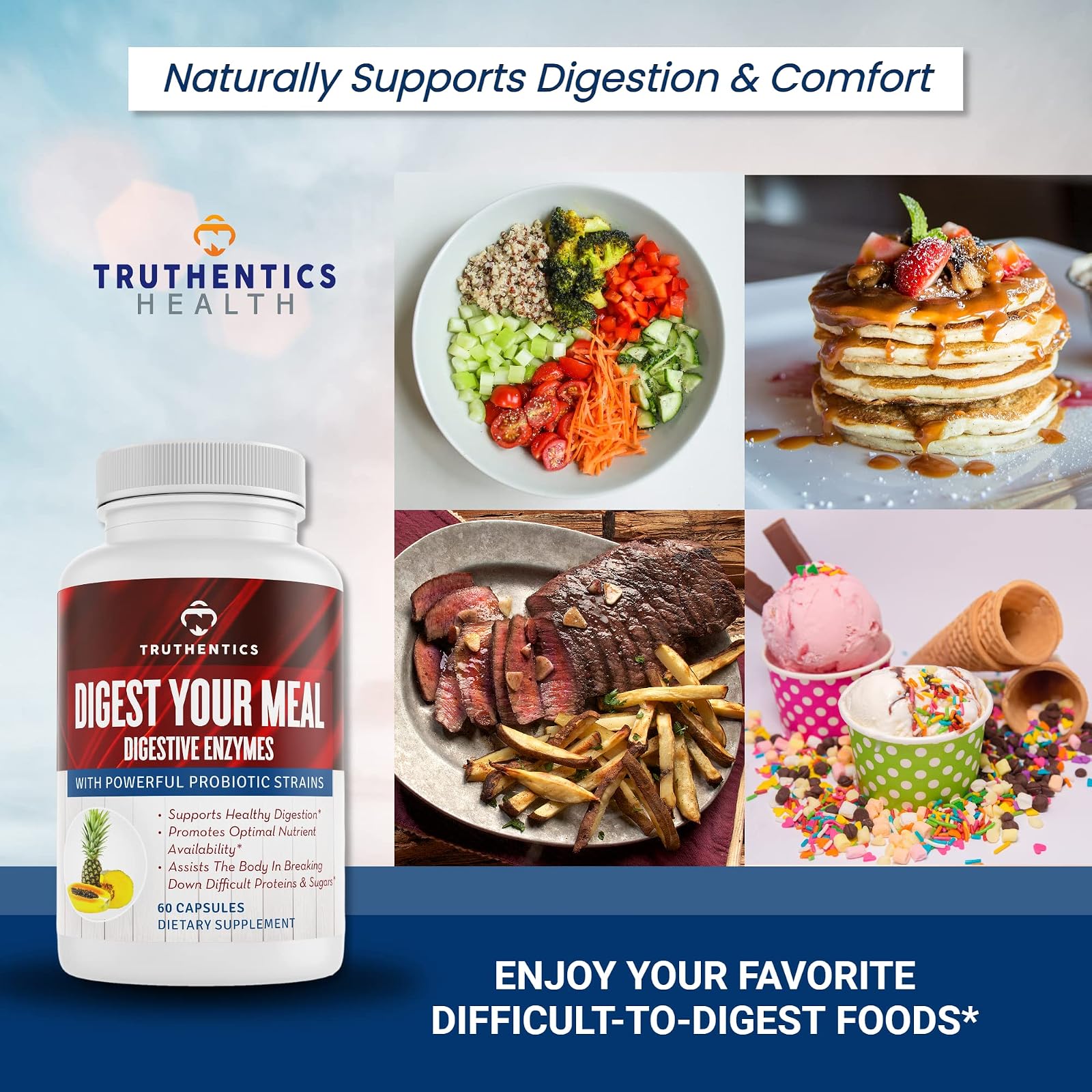 60 capsules of digestive support