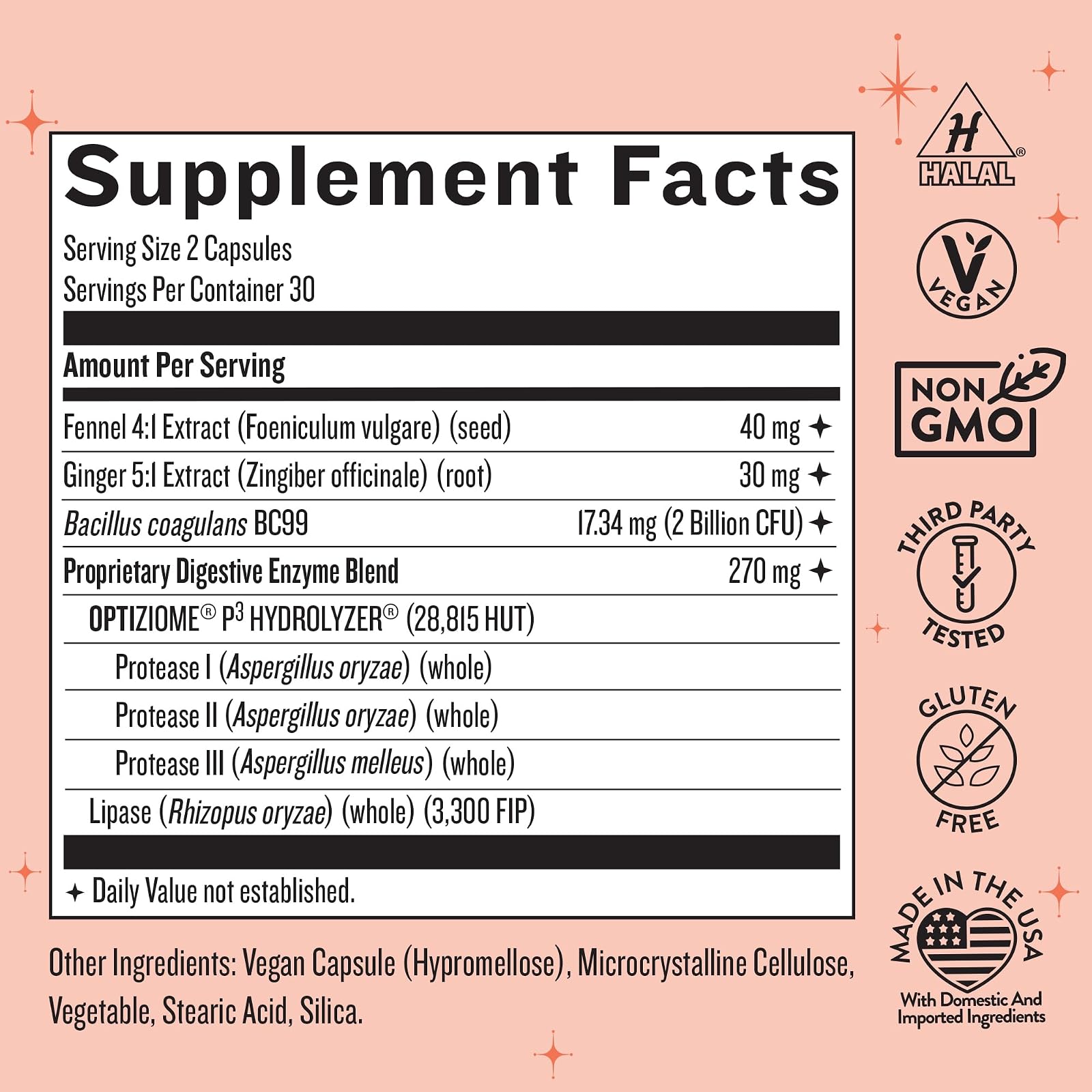 60 capsules of digestive support