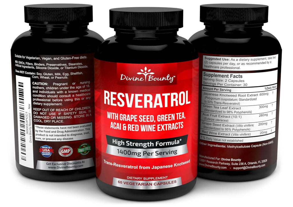 60 capsules of Divine Bounty Resveratrol