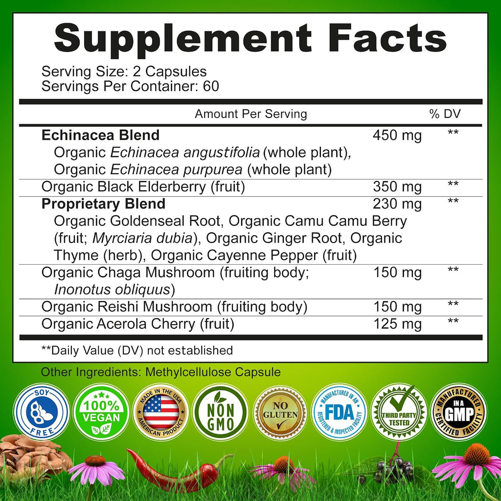 60 capsules of echinacea goodness
