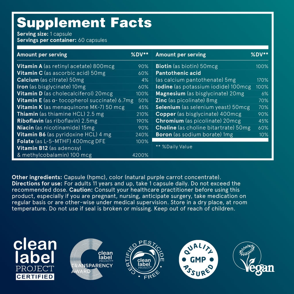 60 capsules of essential multivitamins