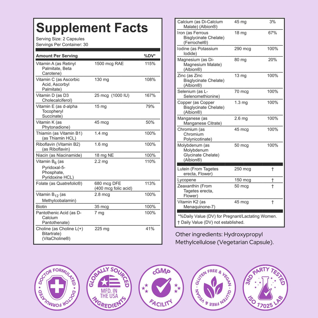 60 capsules of essential nutrients