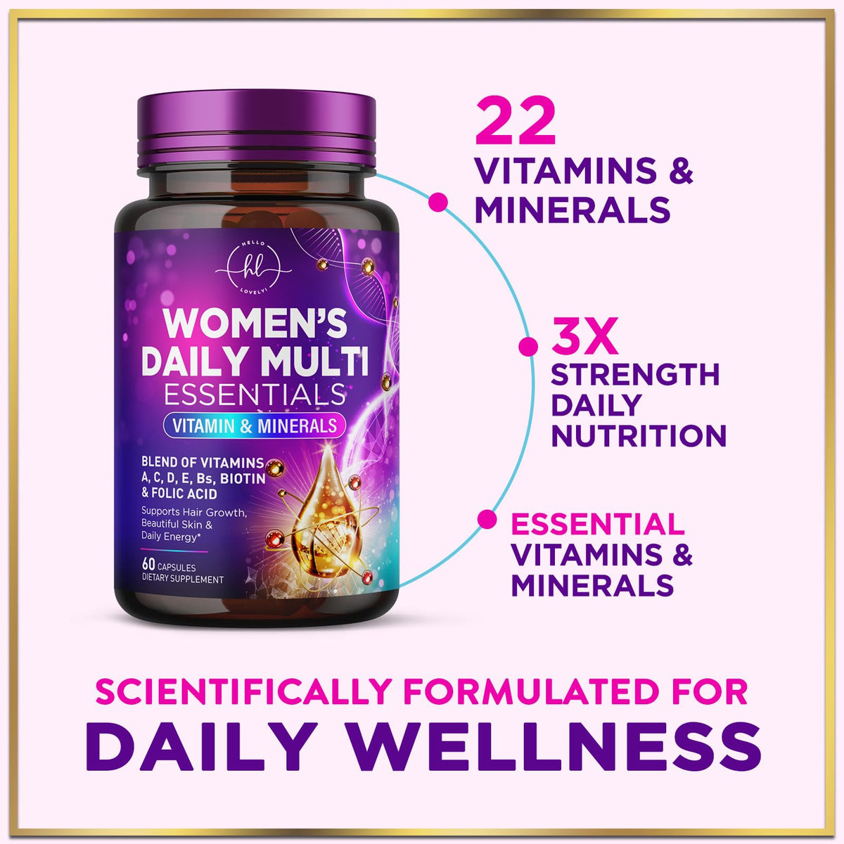 60 capsules of essential vitamins