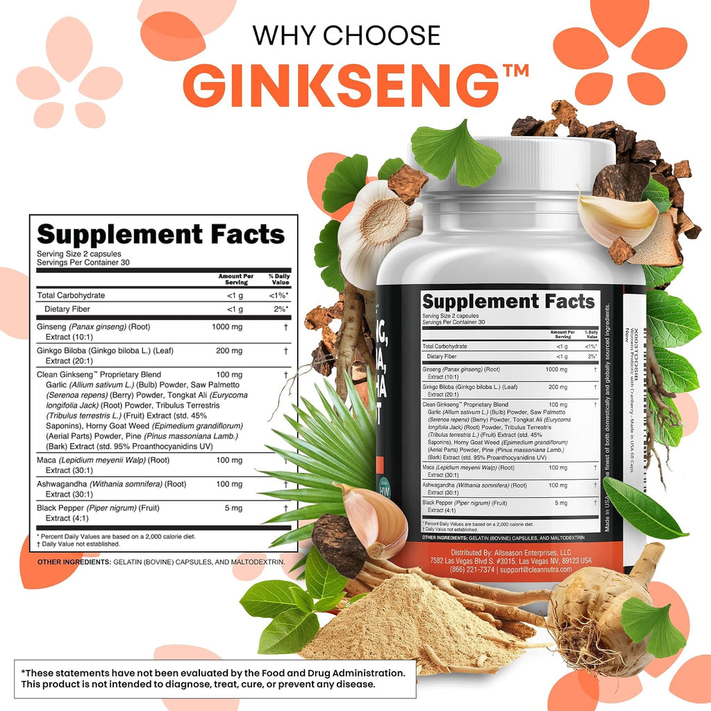 60 capsules of ginkgo biloba extract