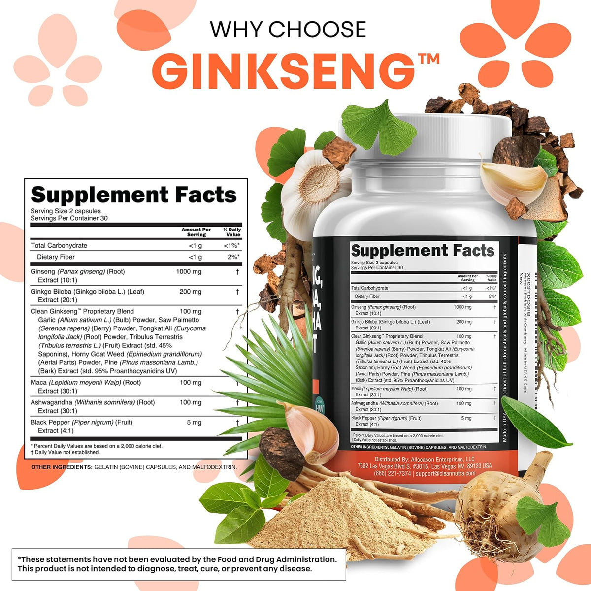 60 capsules of ginkgo biloba extract