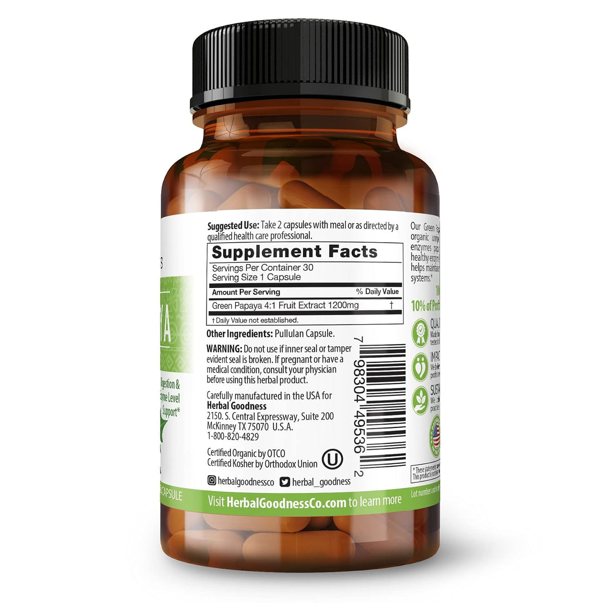 60 capsules of green papaya benefits