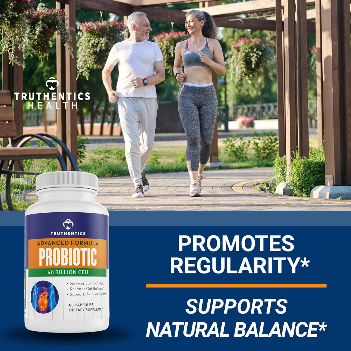 60 capsules of gut-friendly probiotics
