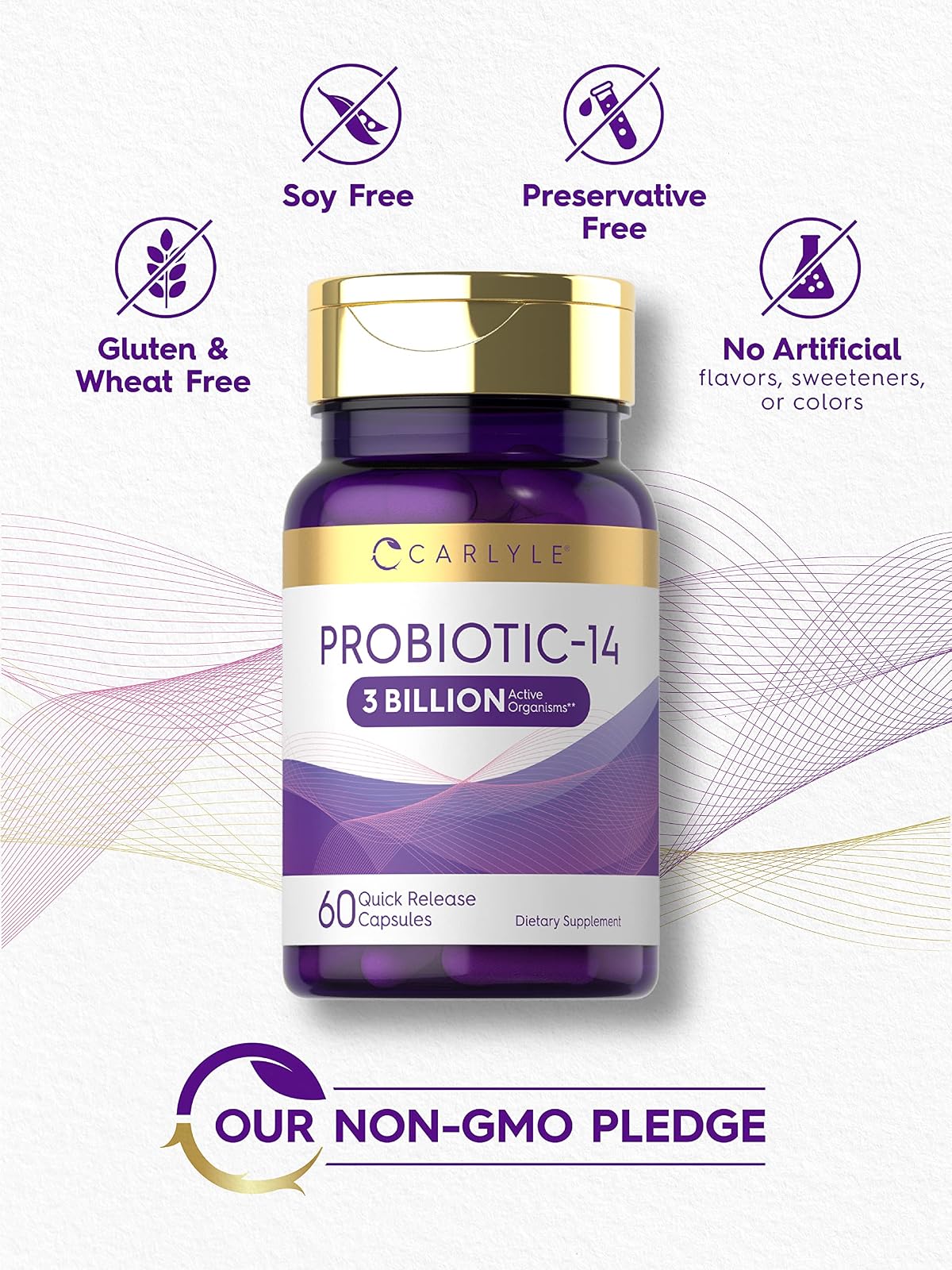 60 capsules of gut-friendly probiotics
