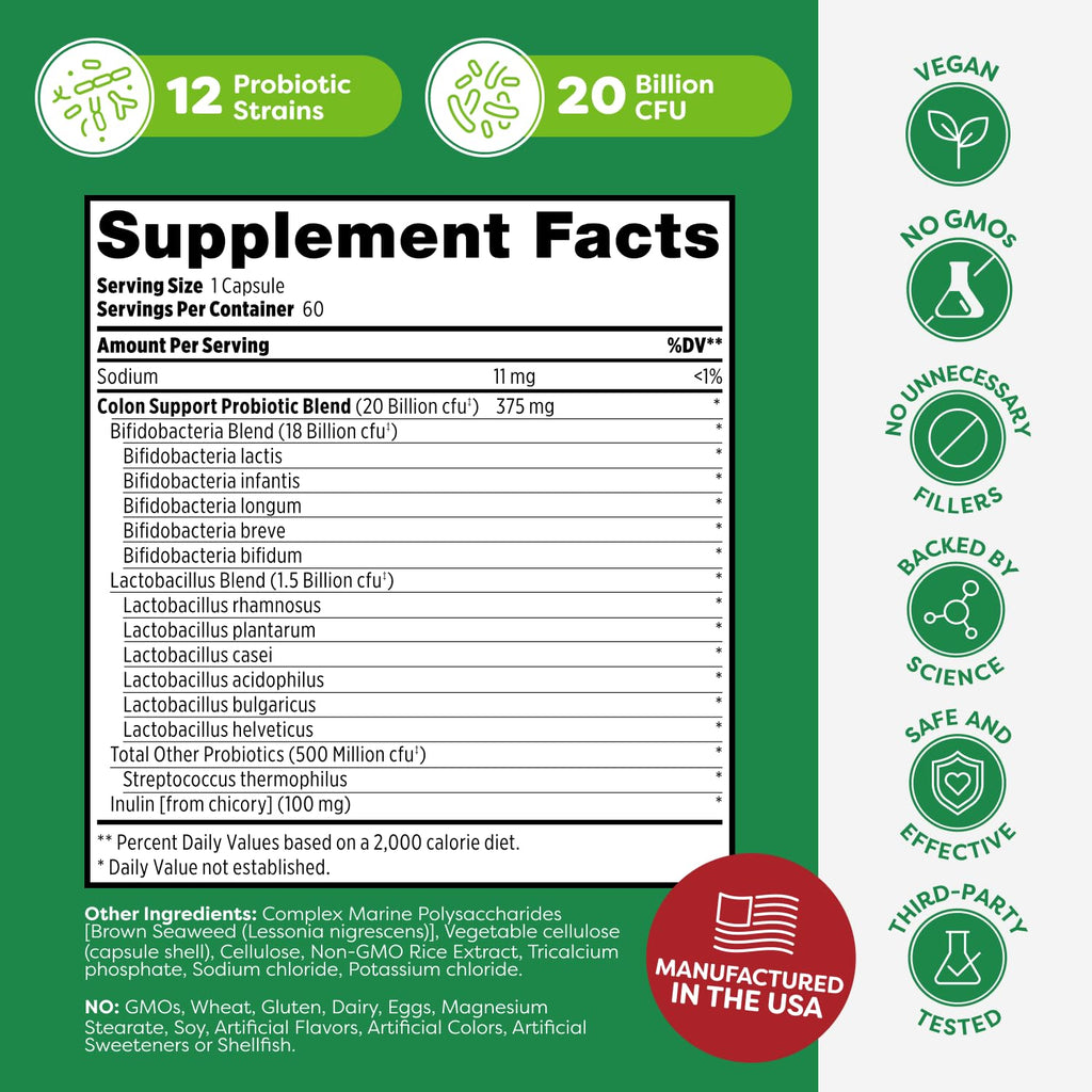 60 capsules of gut-friendly probiotics