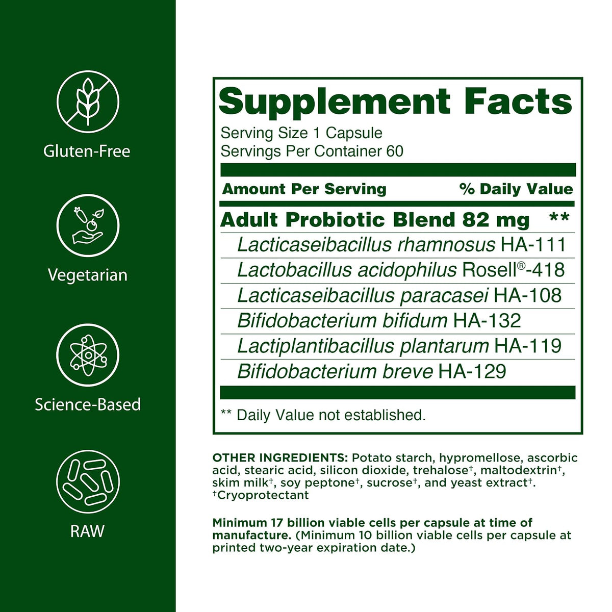 60 capsules of gut health