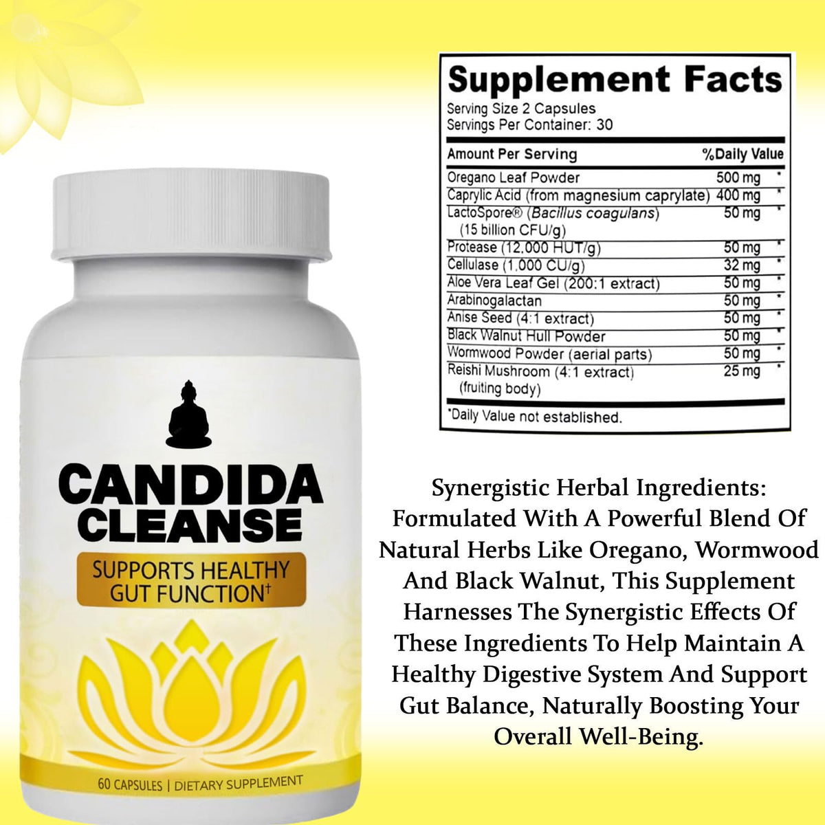 60 capsules of herbal probiotic formula