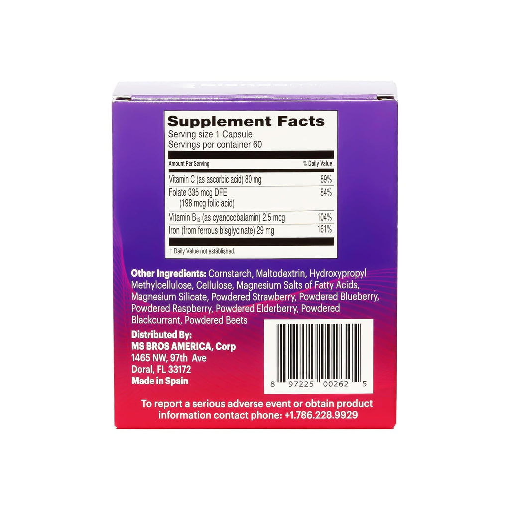 60 capsules of iron supplement