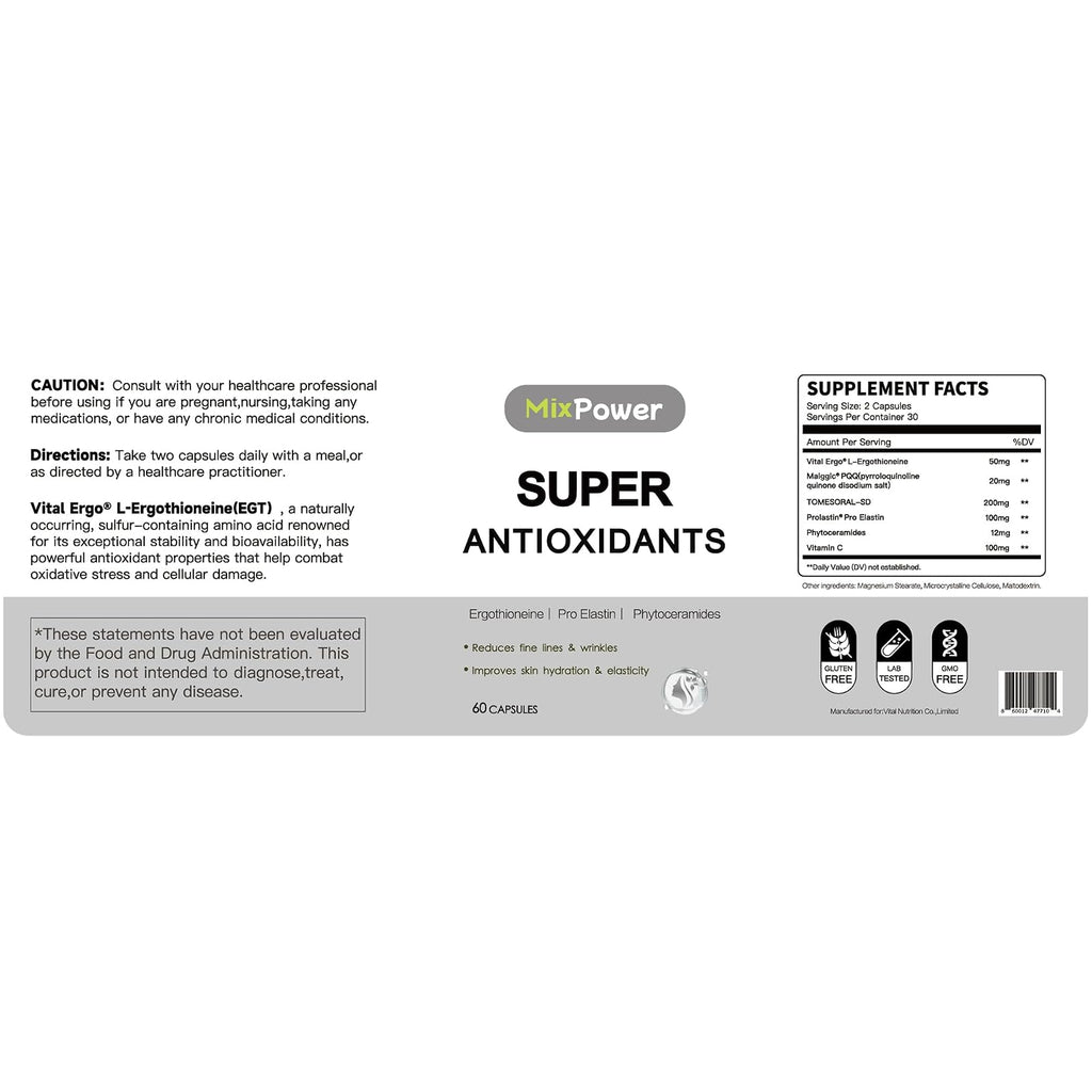 60 capsules of L-Ergothioneine supplement