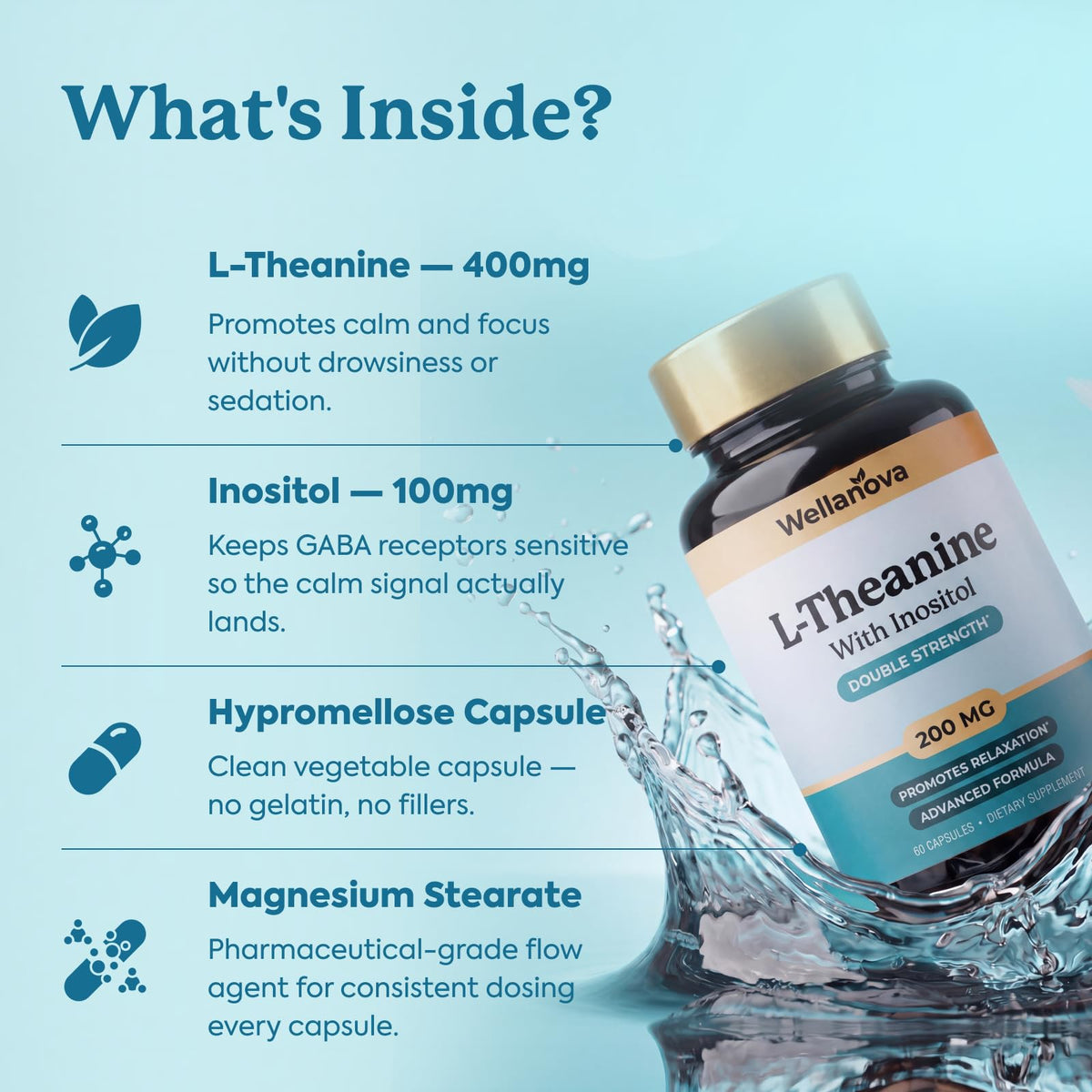 60 capsules of L-Theanine benefits
