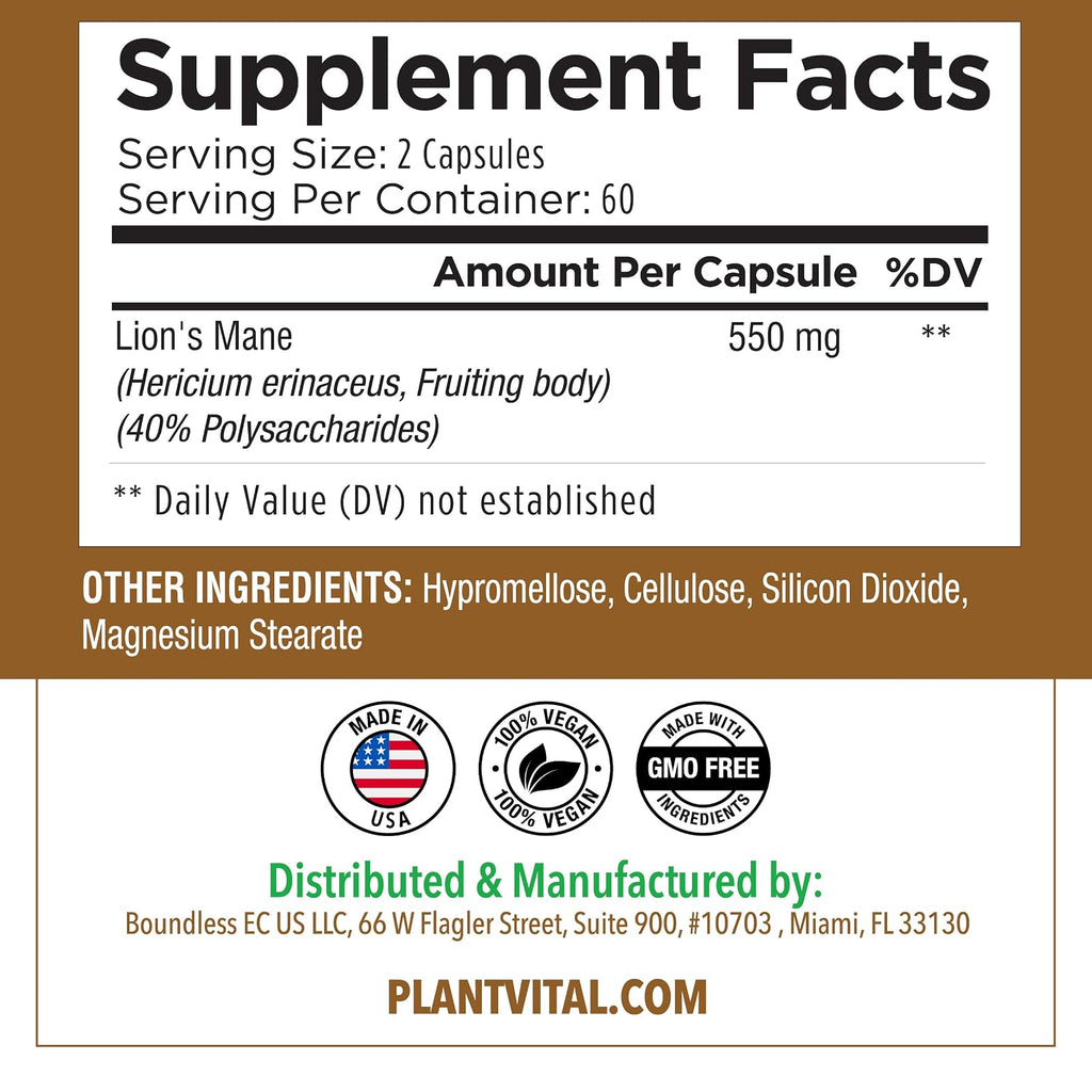 60 capsules of Lion's Mane extract