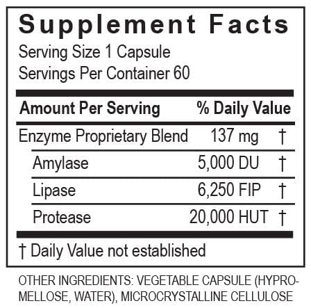 60 capsules of LypoZyme for gut health