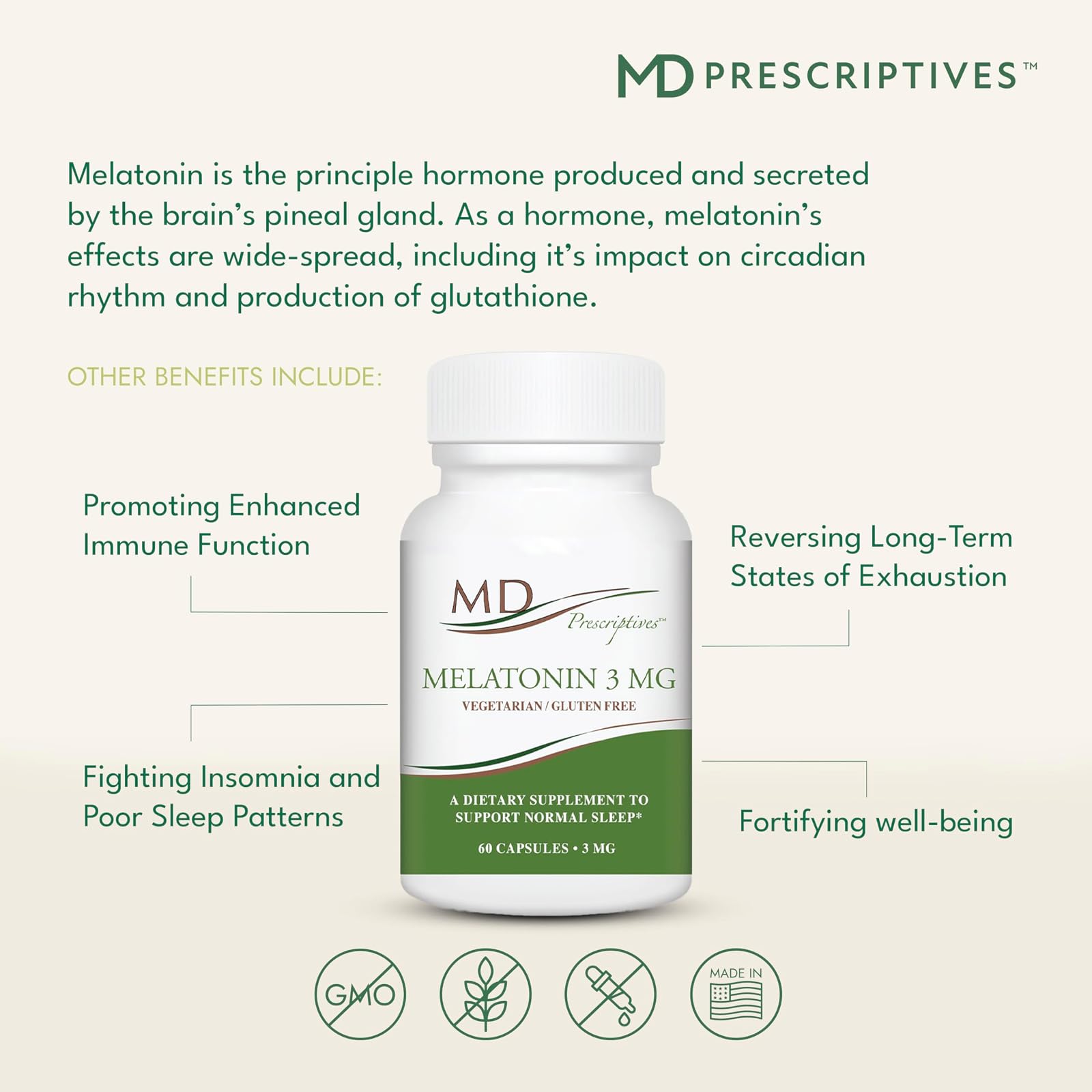 60 capsules of melatonin support
