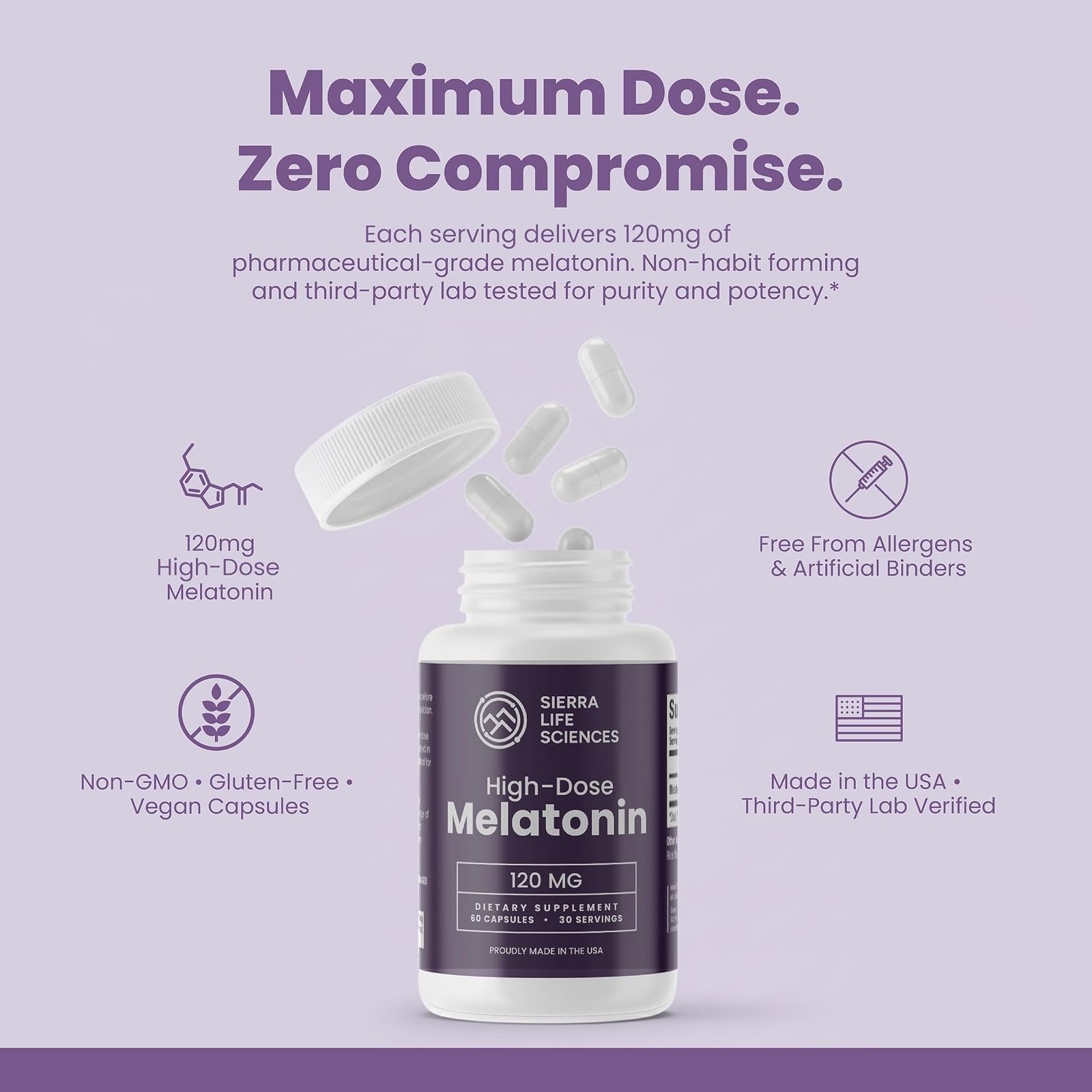 60 capsules of melatonin