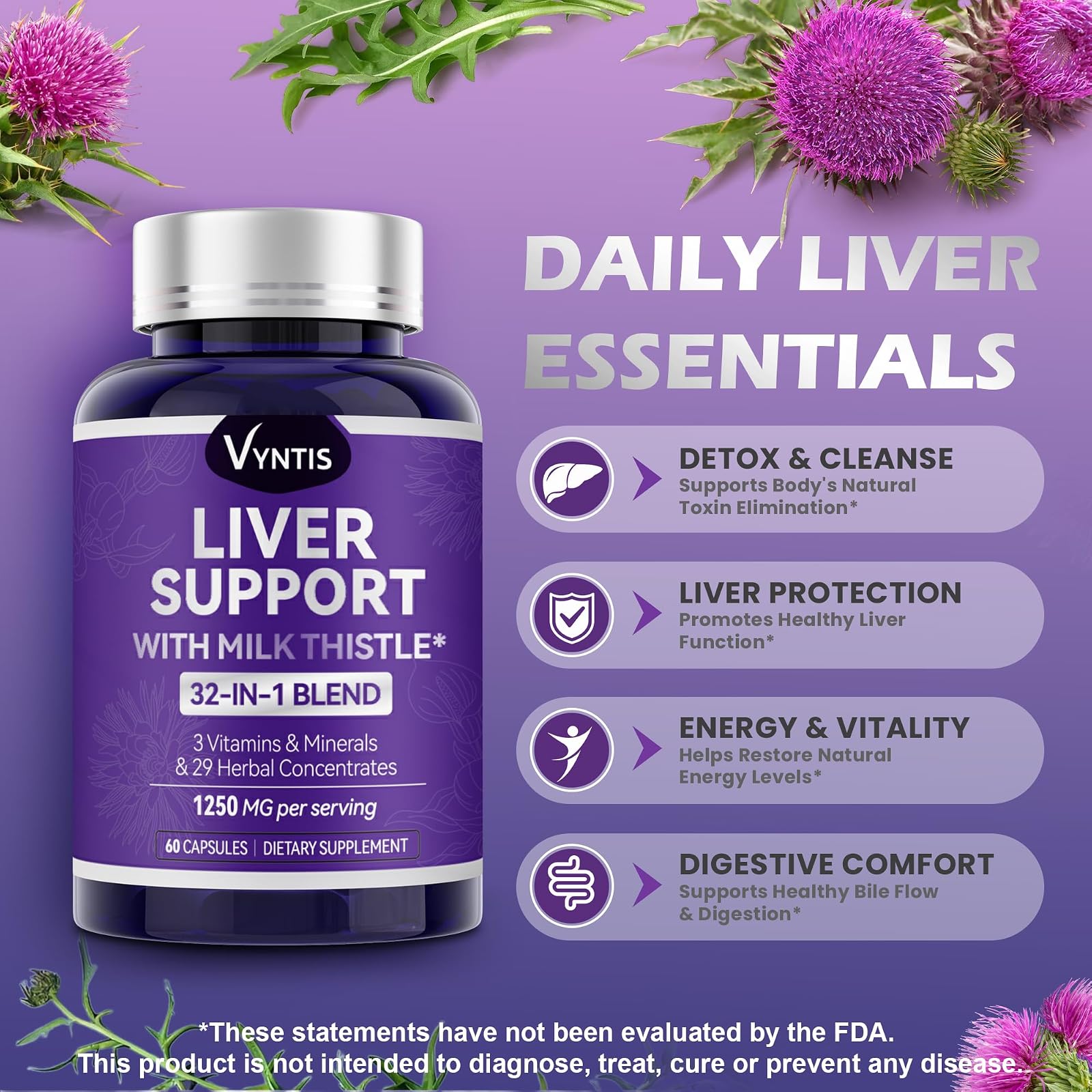 60 capsules of milk thistle extract
