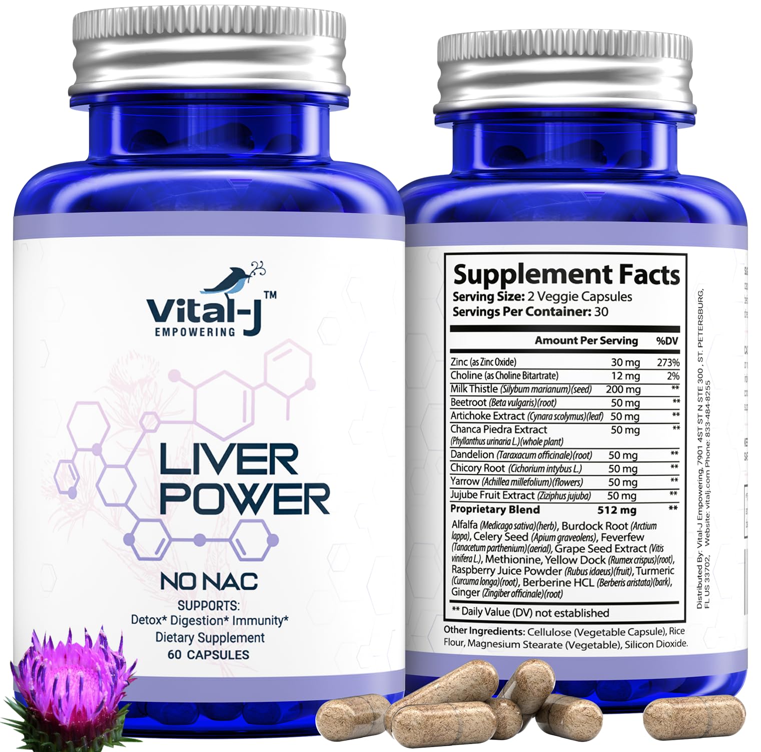 60 capsules of milk thistle