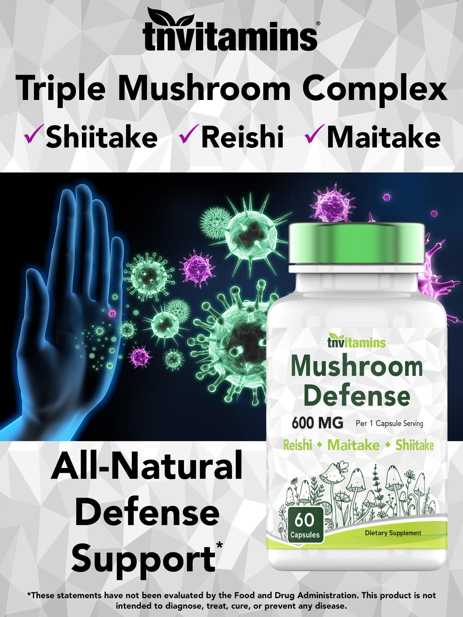 60 capsules of mushroom power