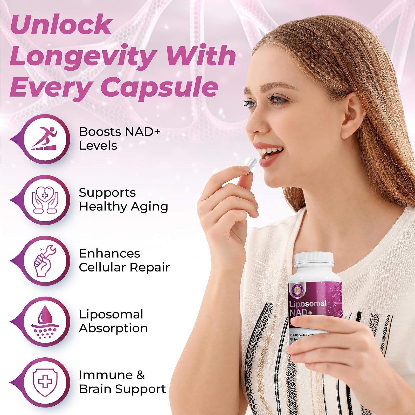 60 capsules of NAD+ for healthy aging