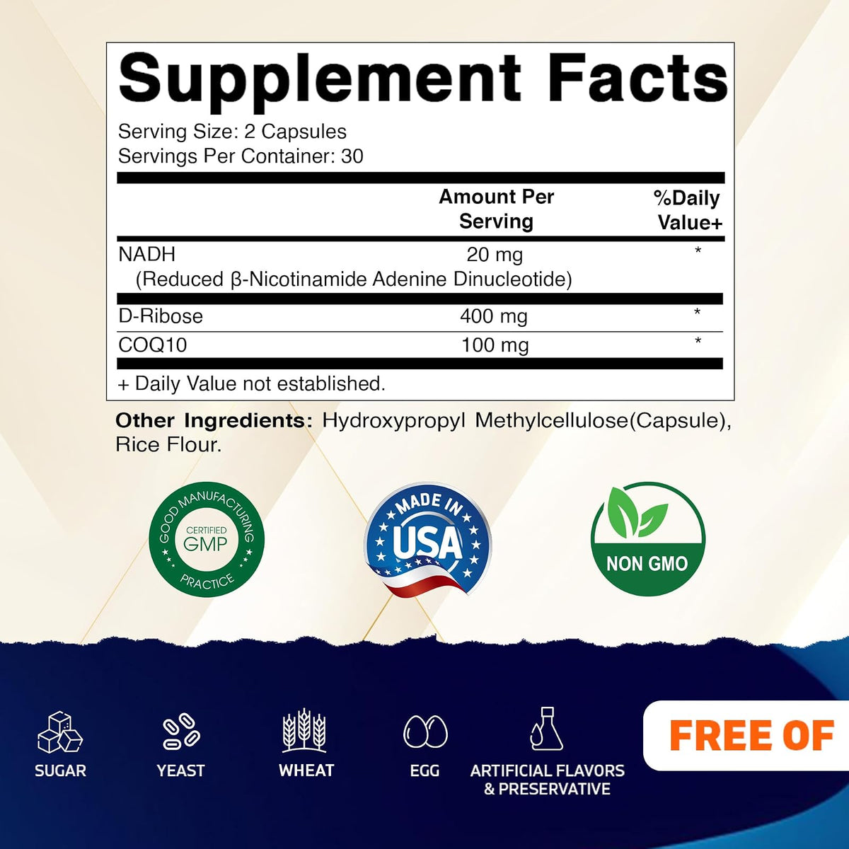 60 capsules of NADH antioxidant power