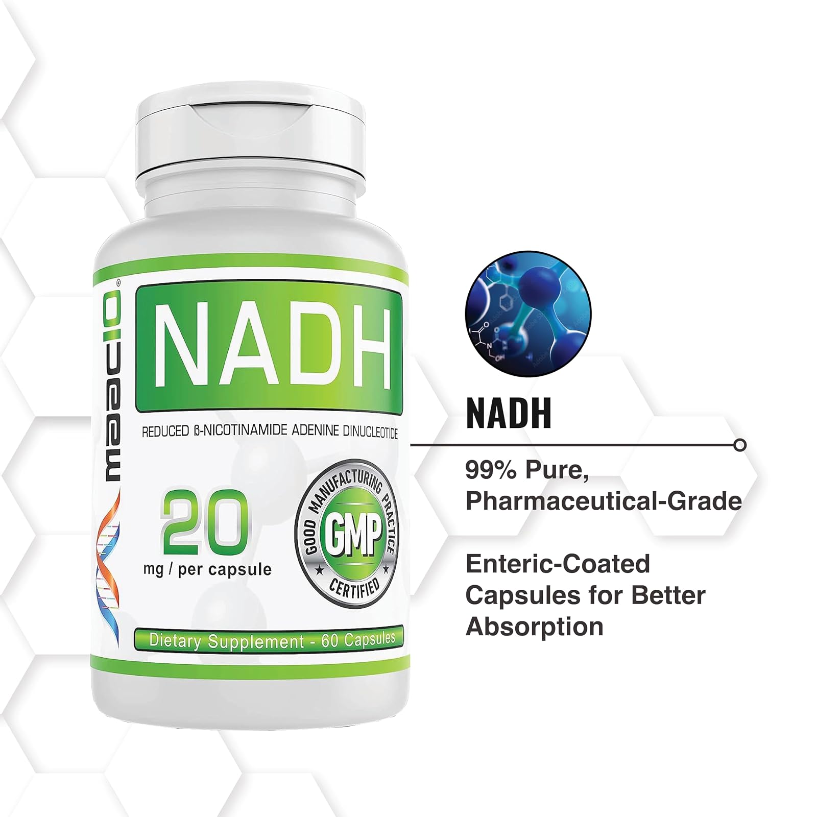60 capsules of NADH for daily wellness