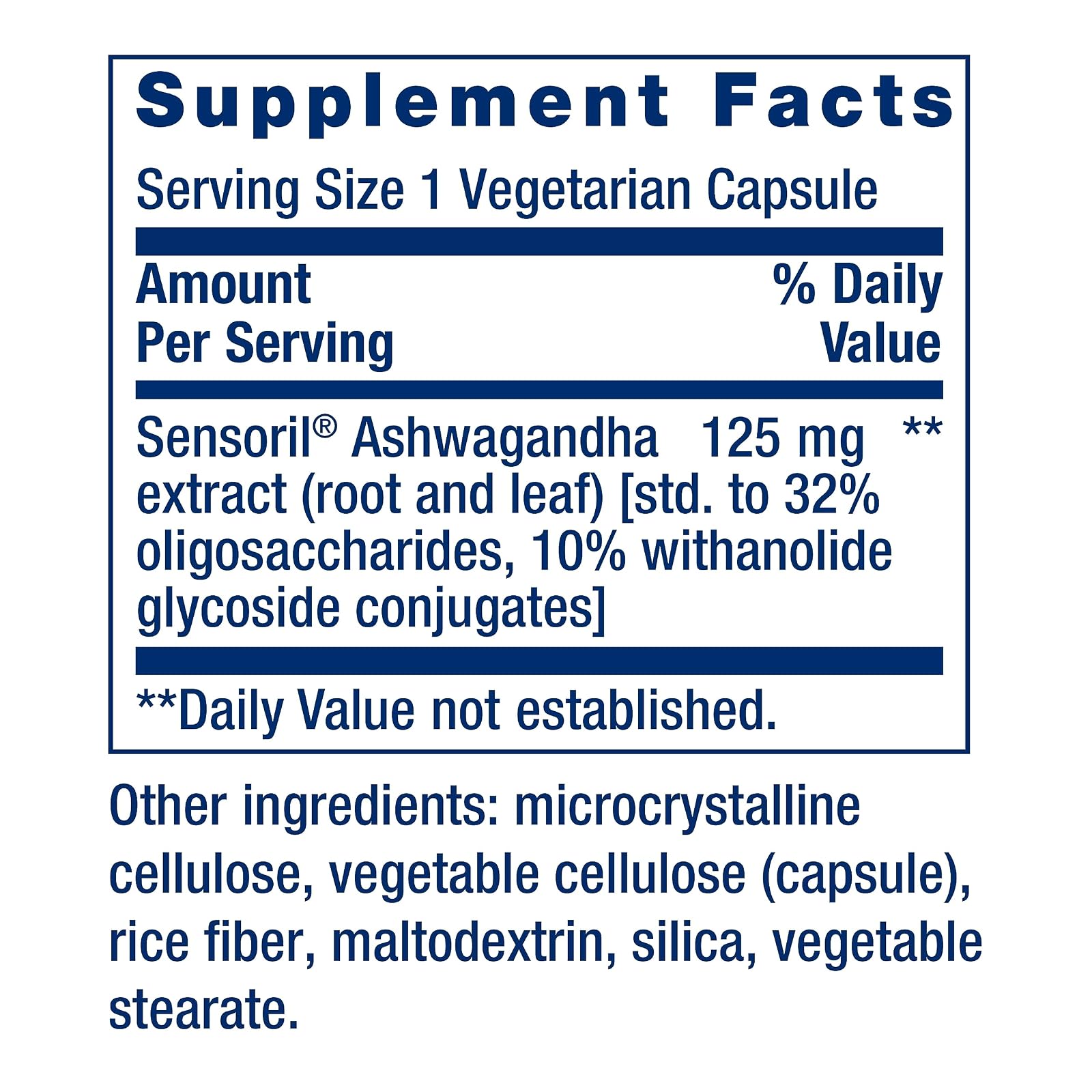 60 capsules of natural Ashwagandha