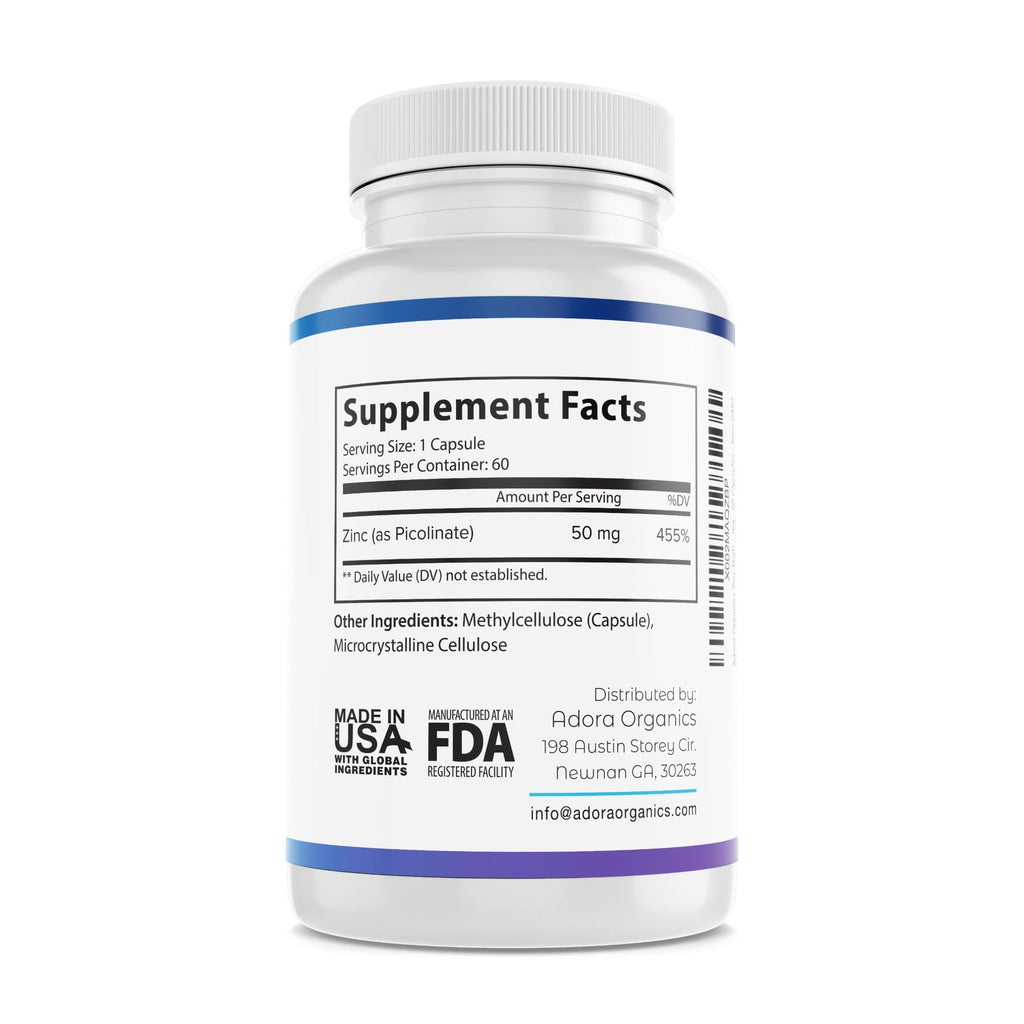 60 capsules of non-GMO zinc