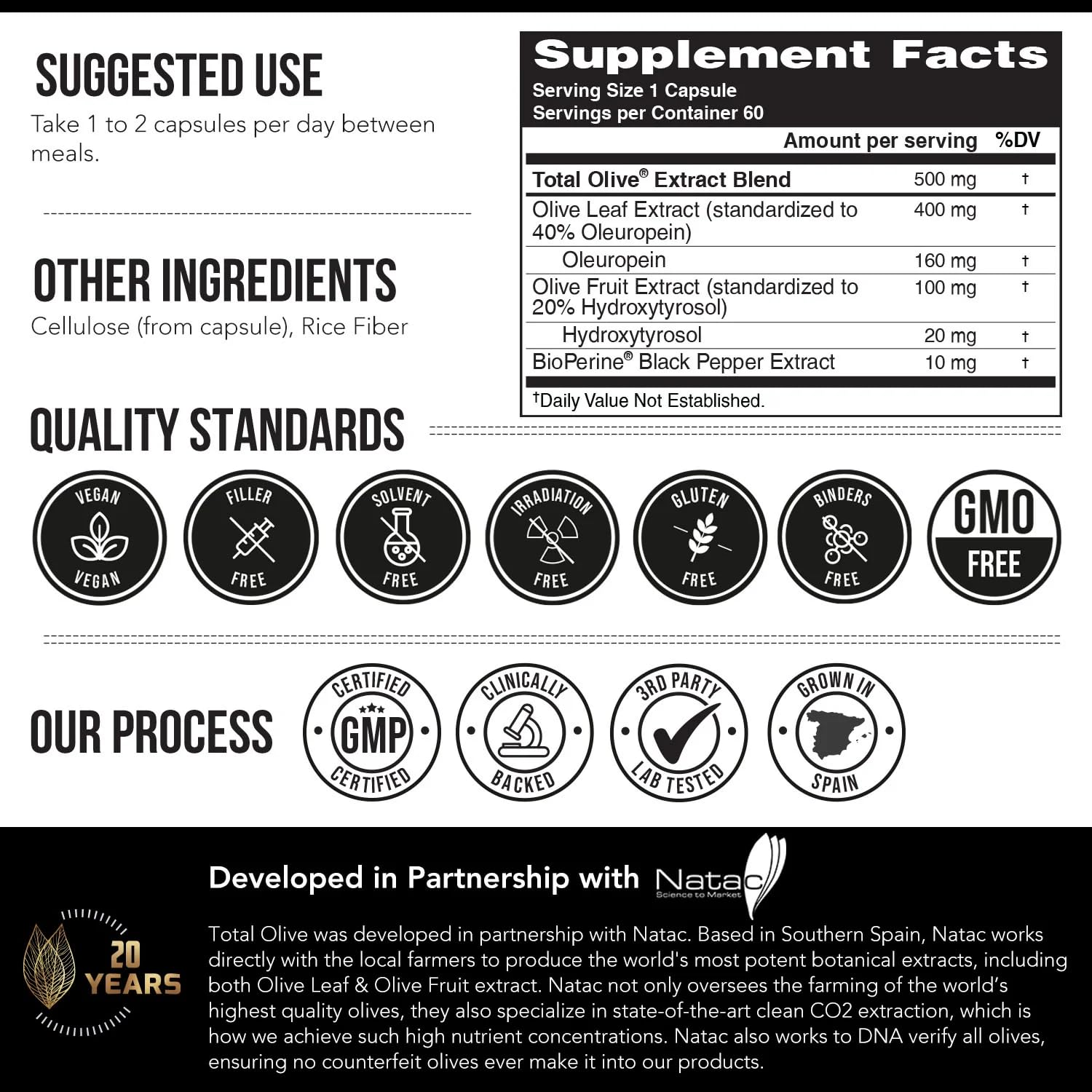 60 capsules of olive leaf extract