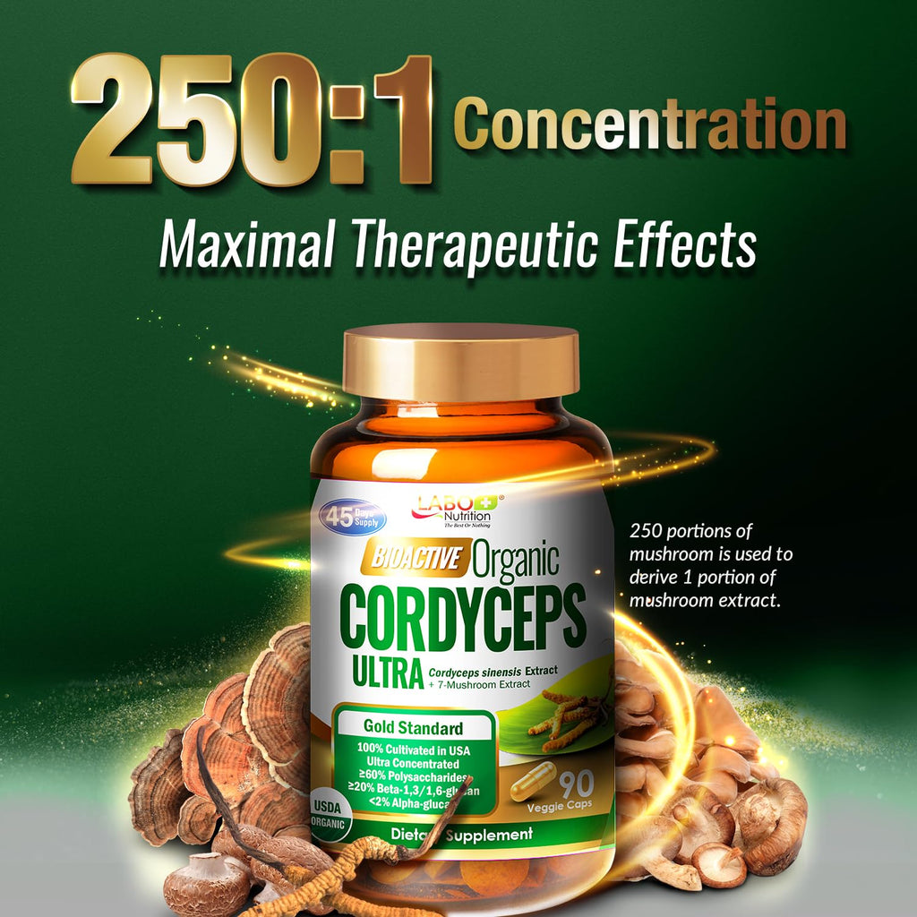 60 capsules of organic cordyceps