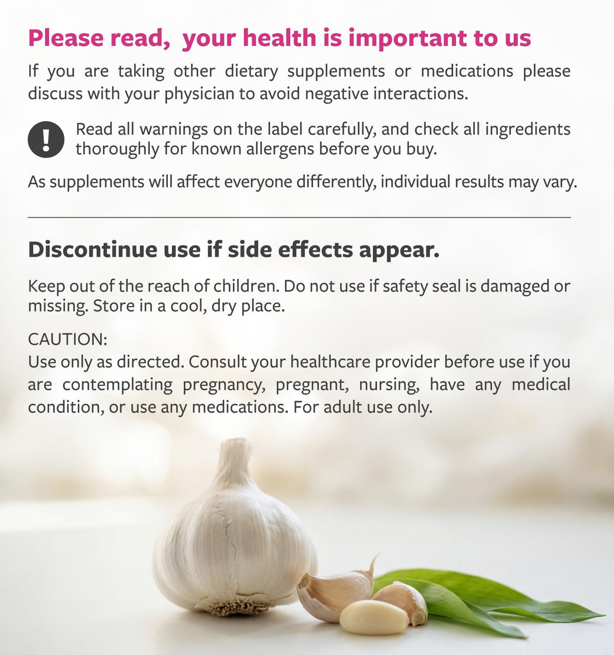 60 capsules of organic garlic benefits