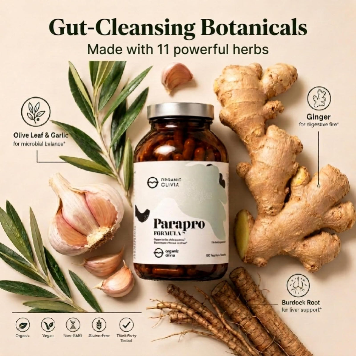 60 capsules of Organic Olivia ParaPro