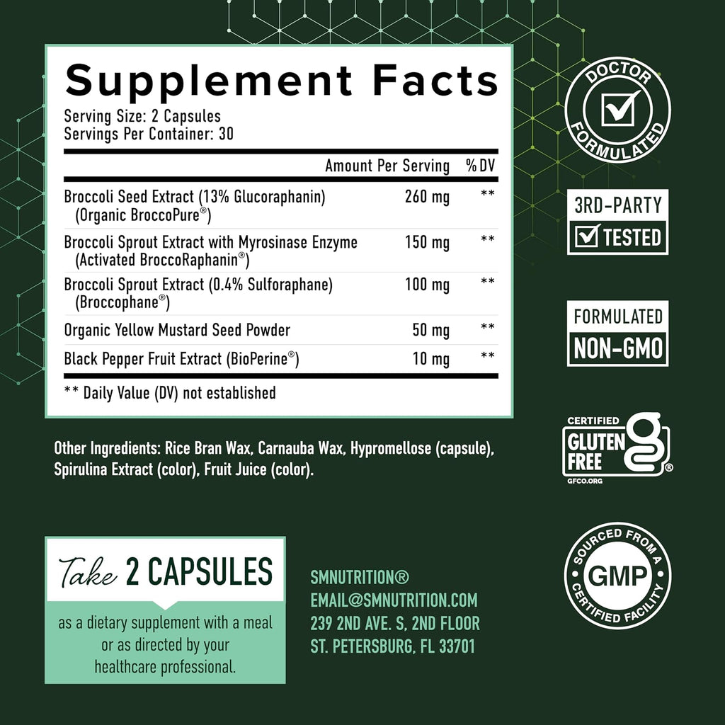 60 capsules of powerful broccoli sprouts