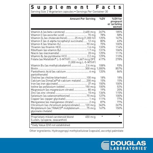 60 capsules of prenatal vitamins and minerals