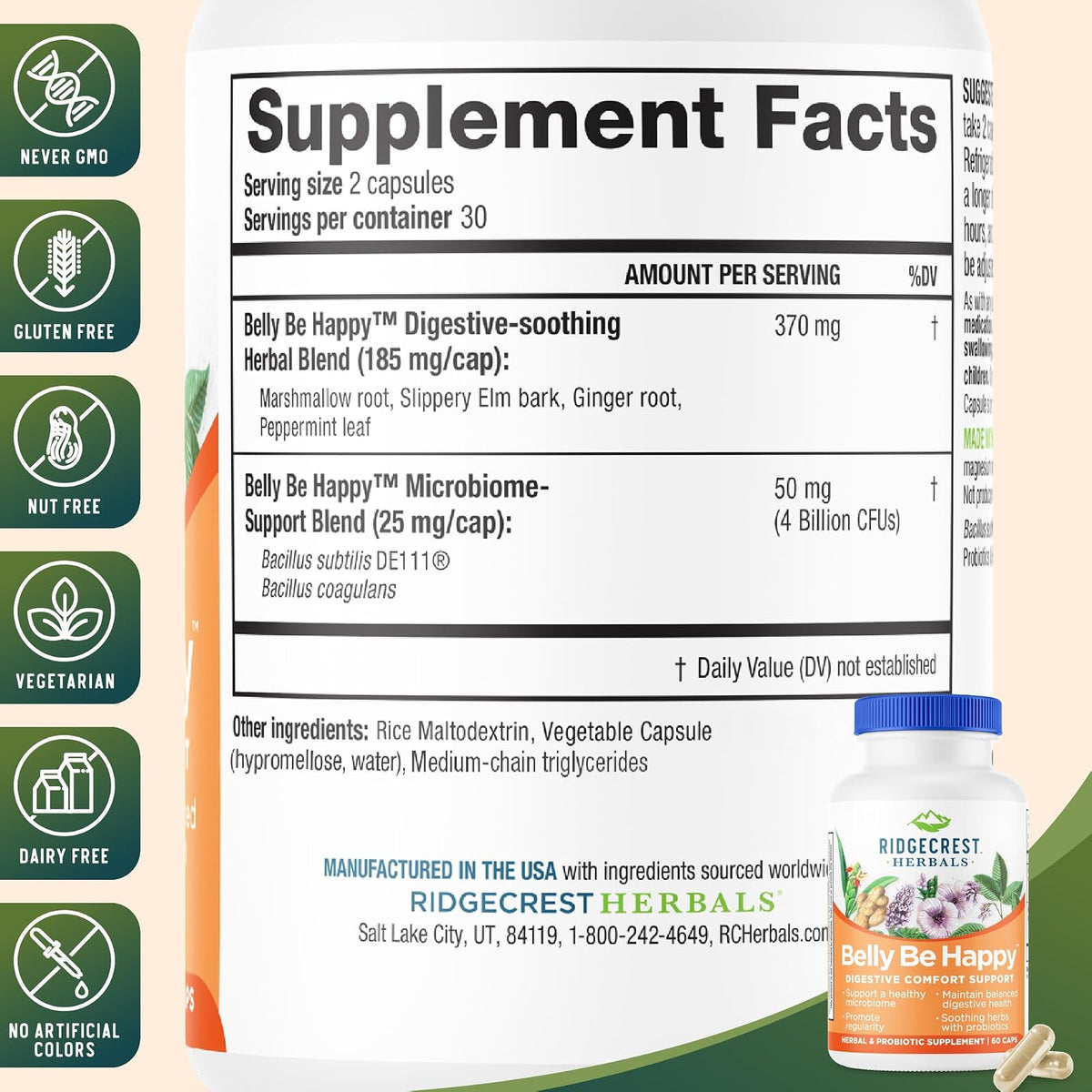 60 capsules of probiotics for men