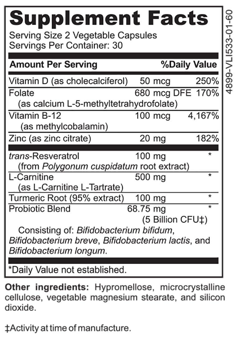 60 capsules of probiotics for men