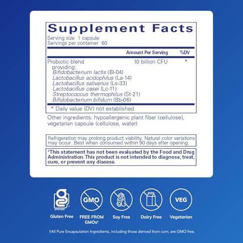 60 capsules of probiotics for women