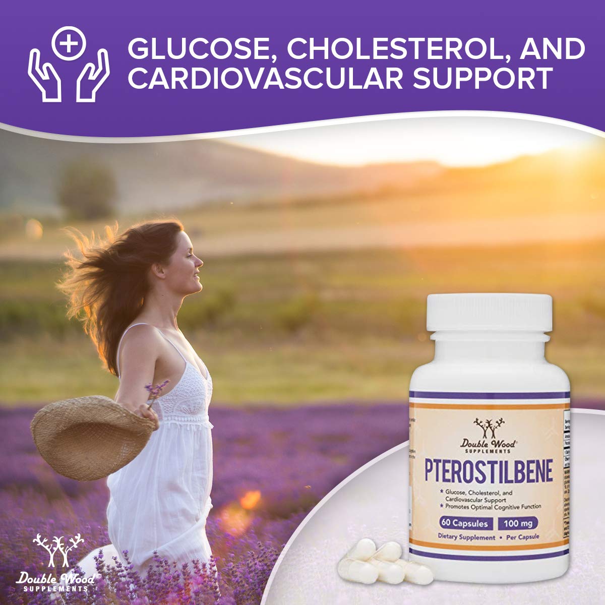 60 capsules of Pterostilbene for vitality