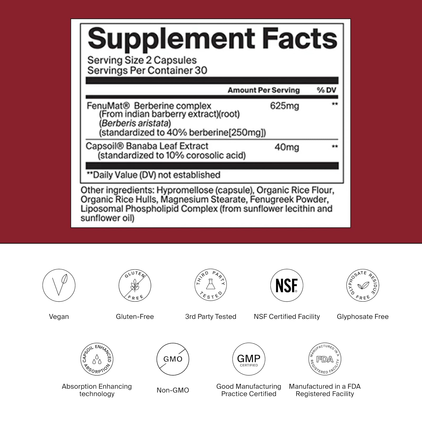 60 capsules of pure berberine
