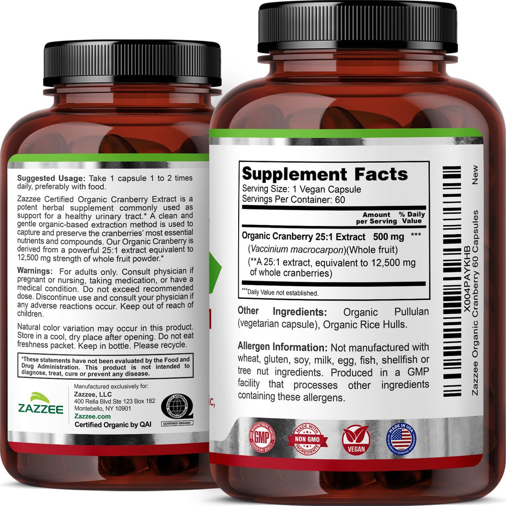 60 capsules of pure cranberry extract