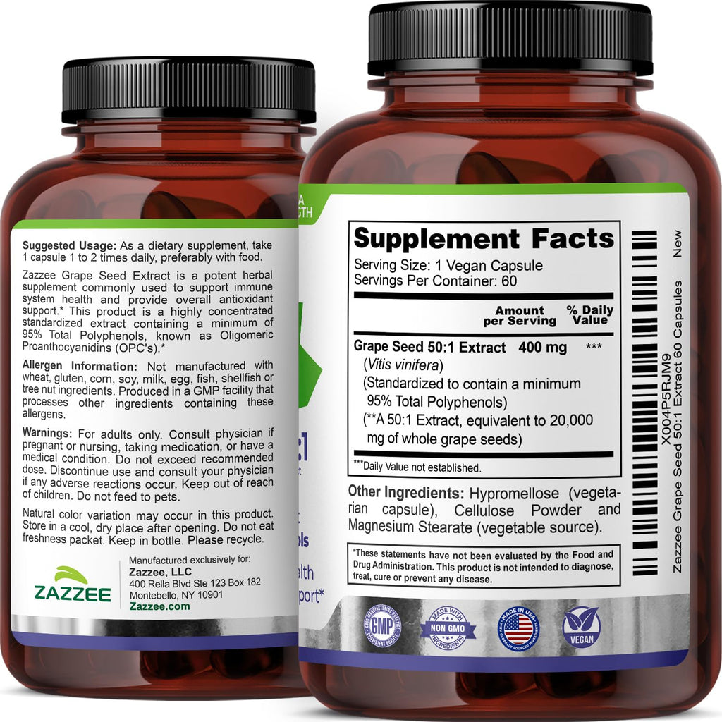 60 capsules of pure grape extract