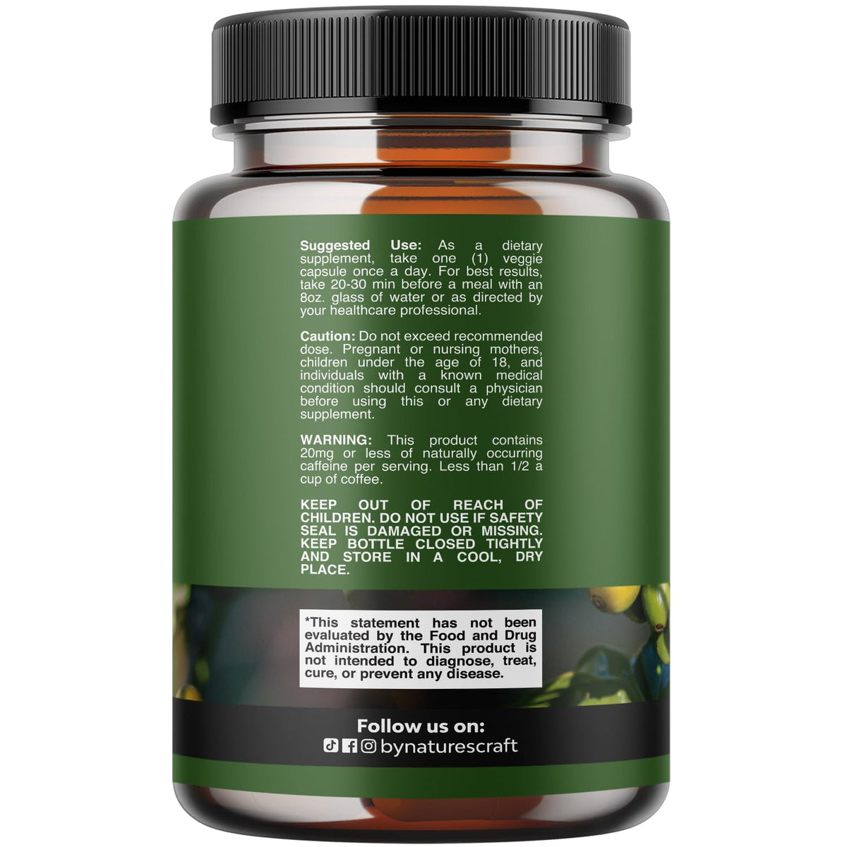 60 capsules of pure green coffee