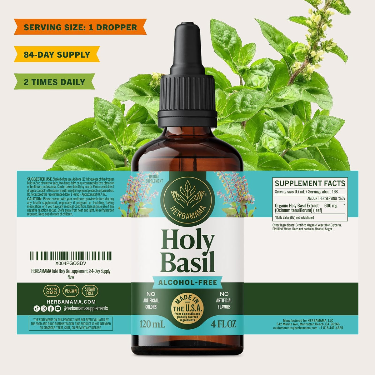 60 capsules of pure Holy Basil goodness