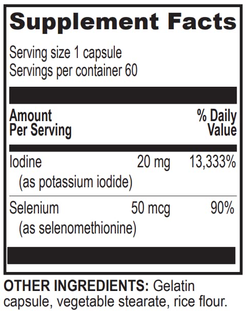 60 capsules of pure iodine