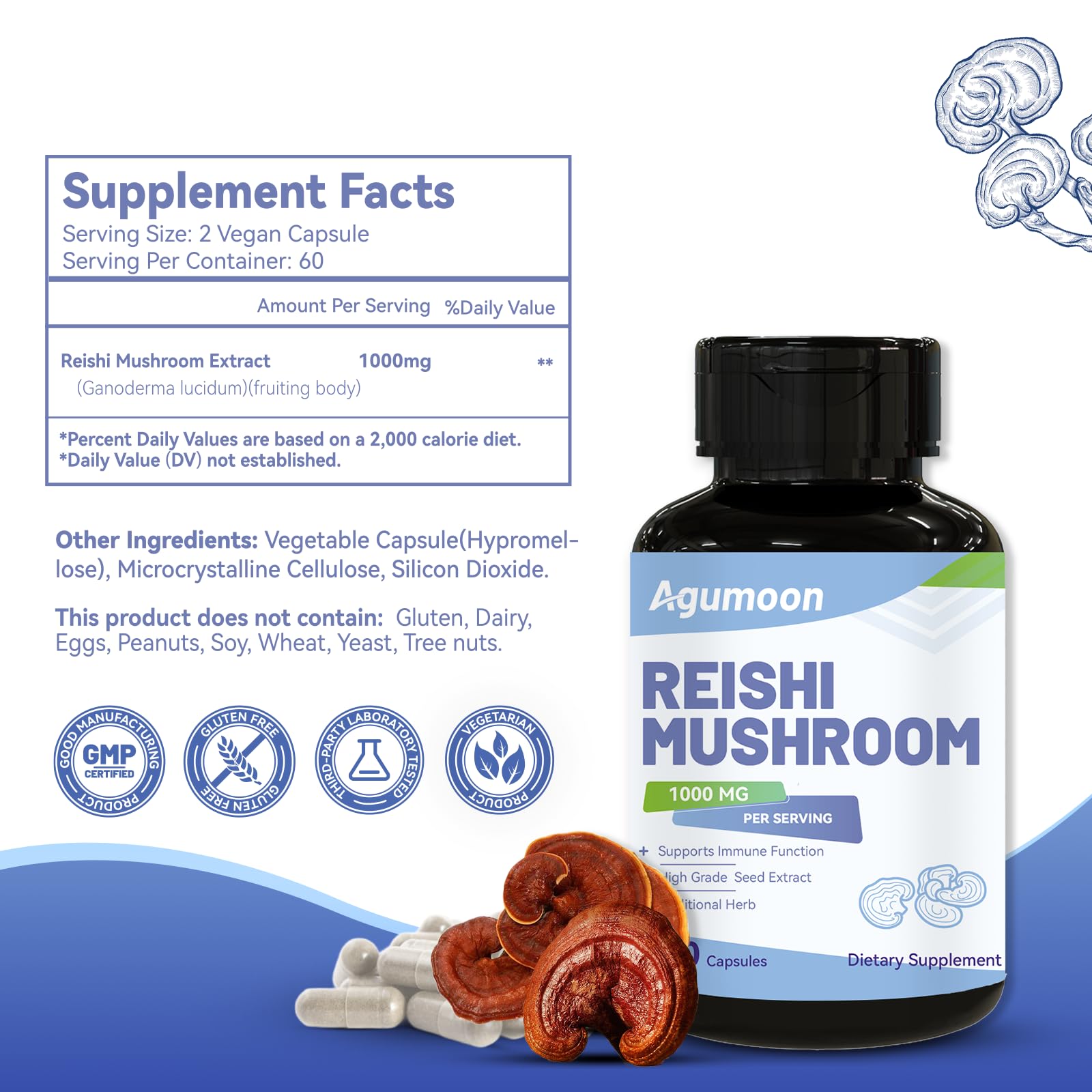 60 capsules of pure Reishi goodness