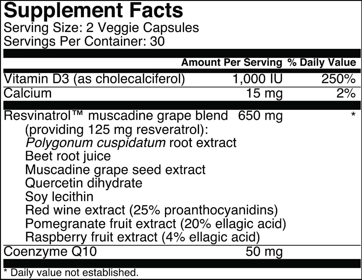 60 capsules of pure resveratrol