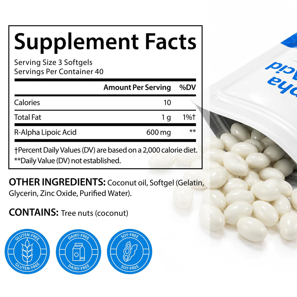 60 capsules of R-Alpha Lipoic Acid
