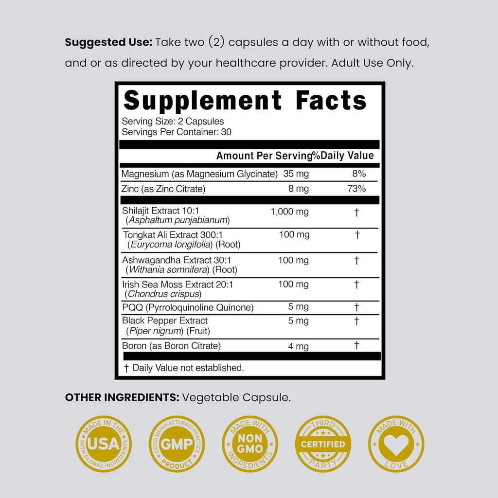 60 capsules of Shilajit blend